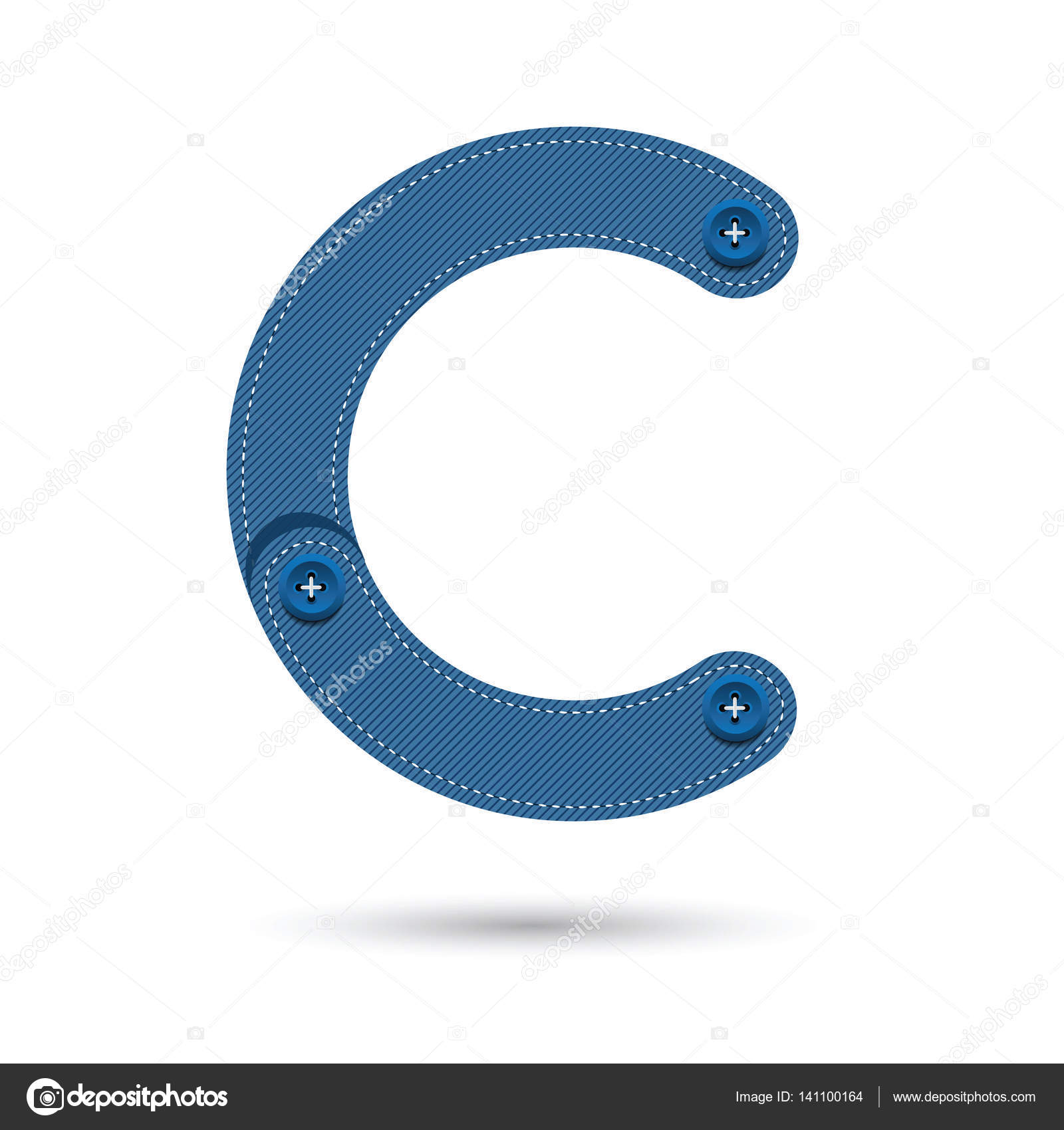 C font vector with blue Jeans on White background, Futuristic fo Stock ...