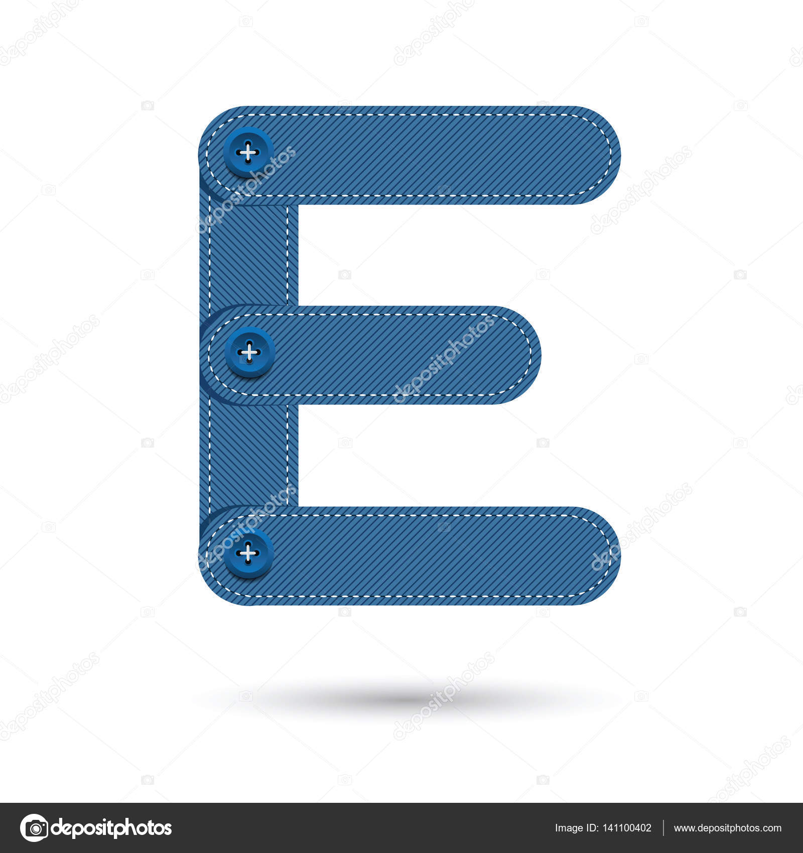 E font vector with blue Jeans on White background, Futuristic fo Stock ...