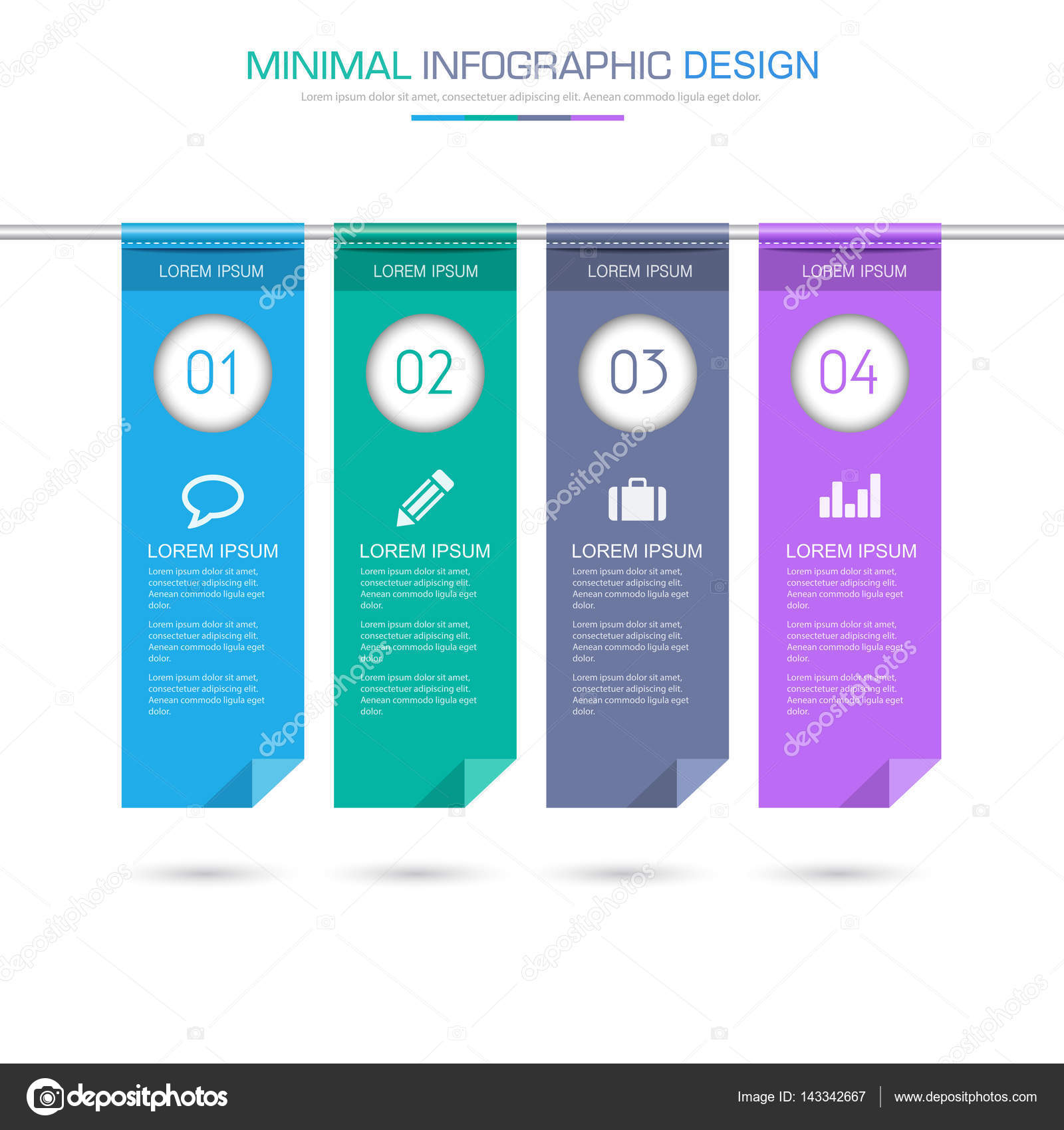 Flag Infographic Elements Business Icon Full Color Background Process ...