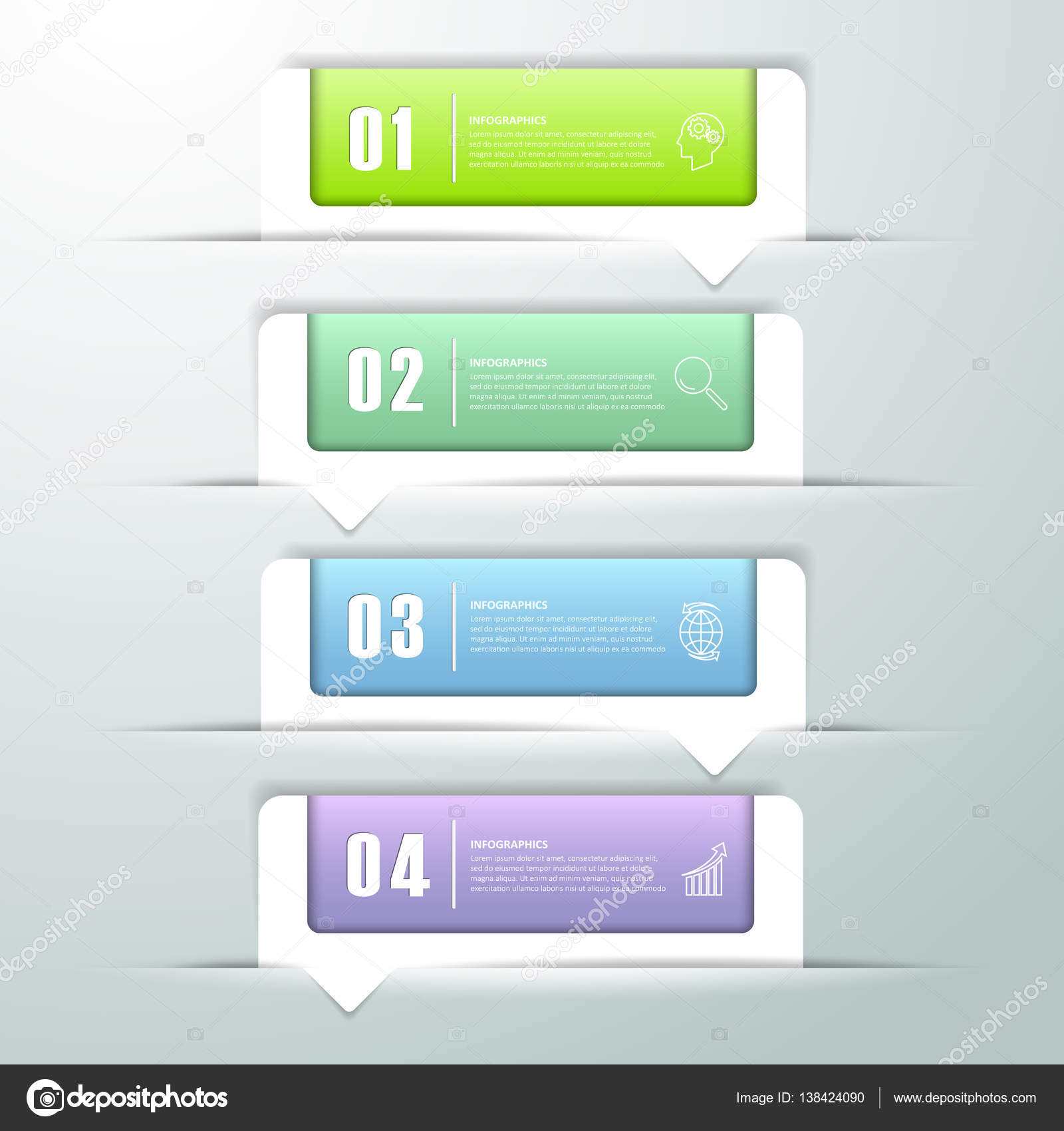 Design infographic 4 options template, Business concept infographic ...
