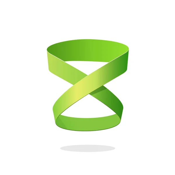 Abstract green loop ribbon logo element design dea of infinity — Stock ...