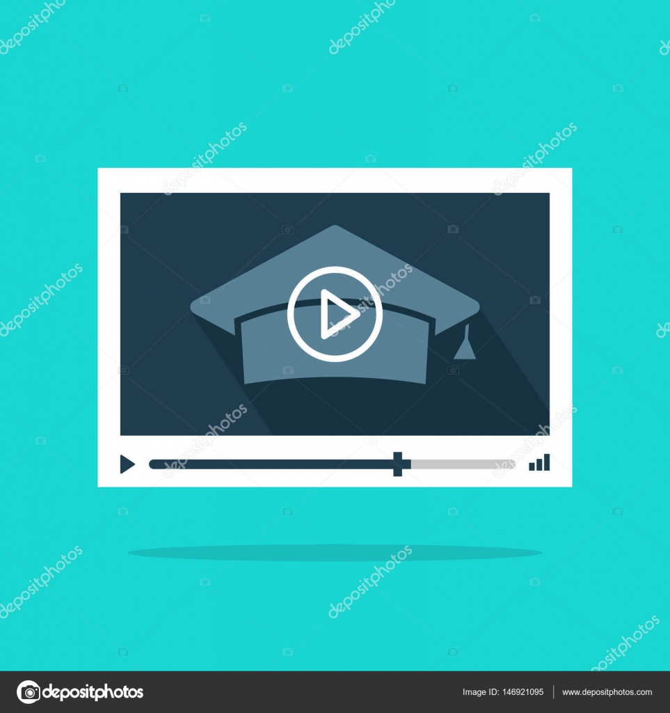 Online video education vector, concept of remote or distance learning ...