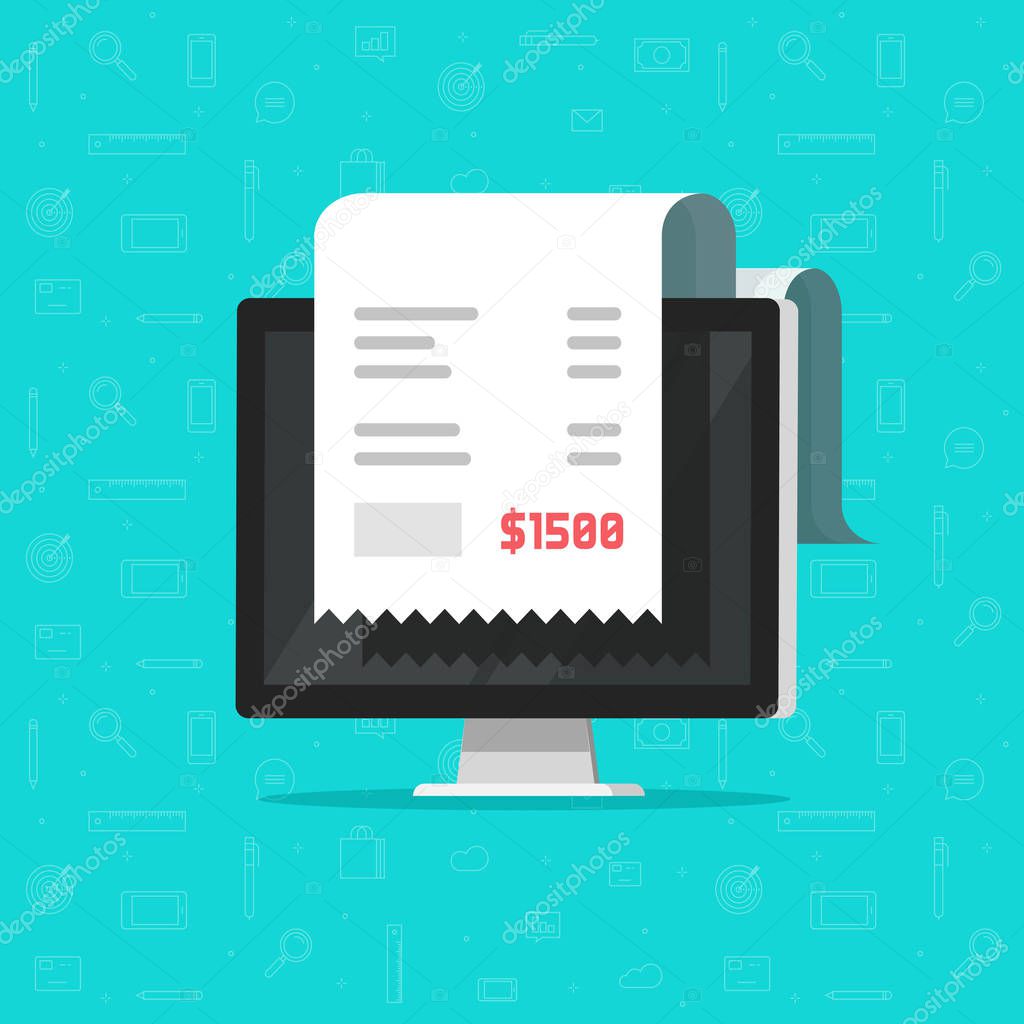 Ilustración de vectores de computadoras y recibos, gran factura de ...