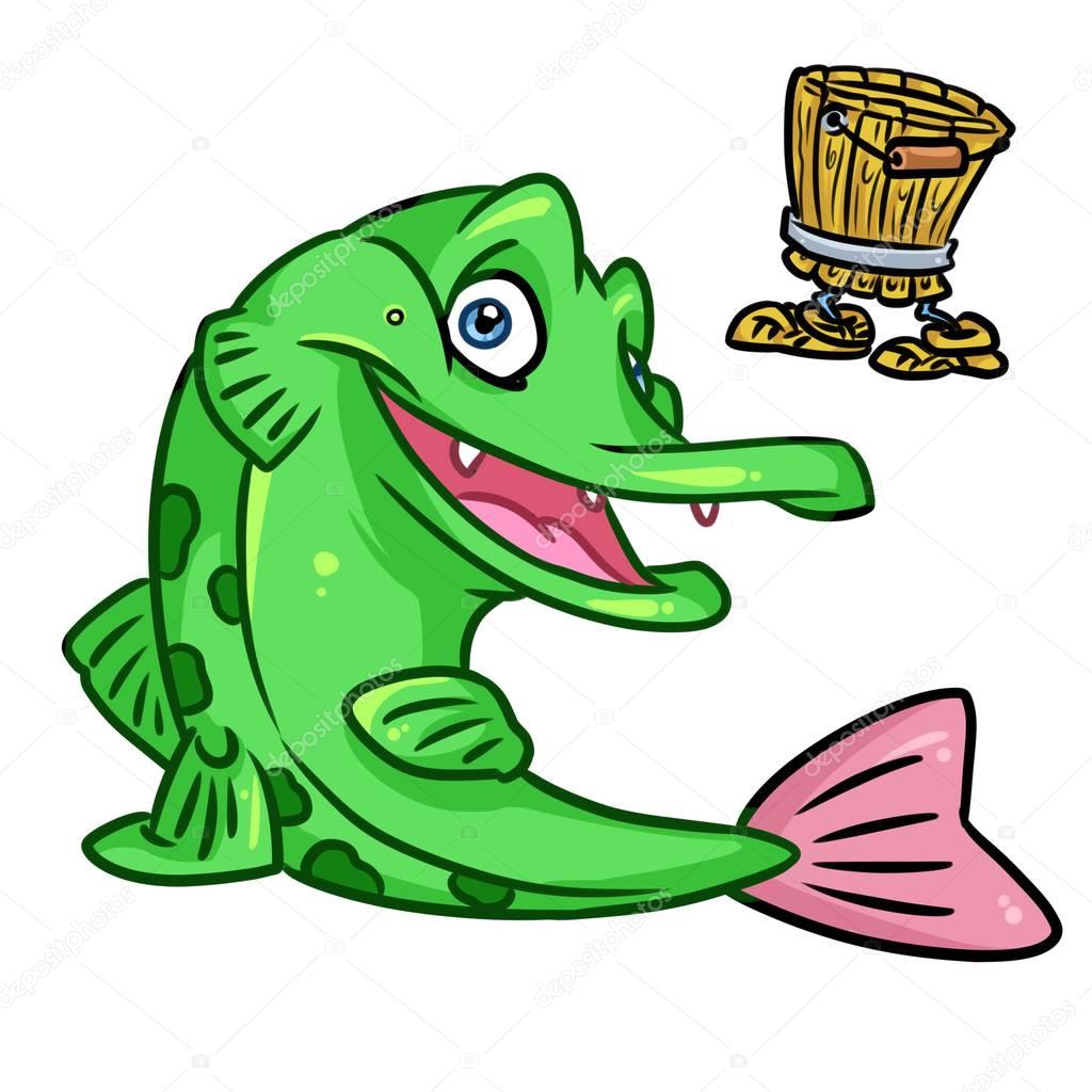 Hecht Fisch das russische Märchen — Stockfoto © Efengai #150930922