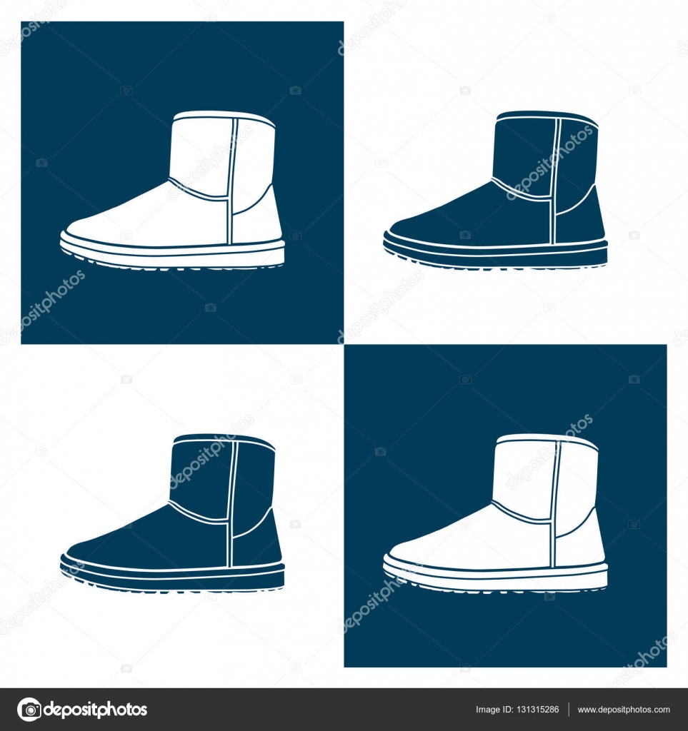 Set of fashion ugg boots — Stock Vector © maxbax #131315286