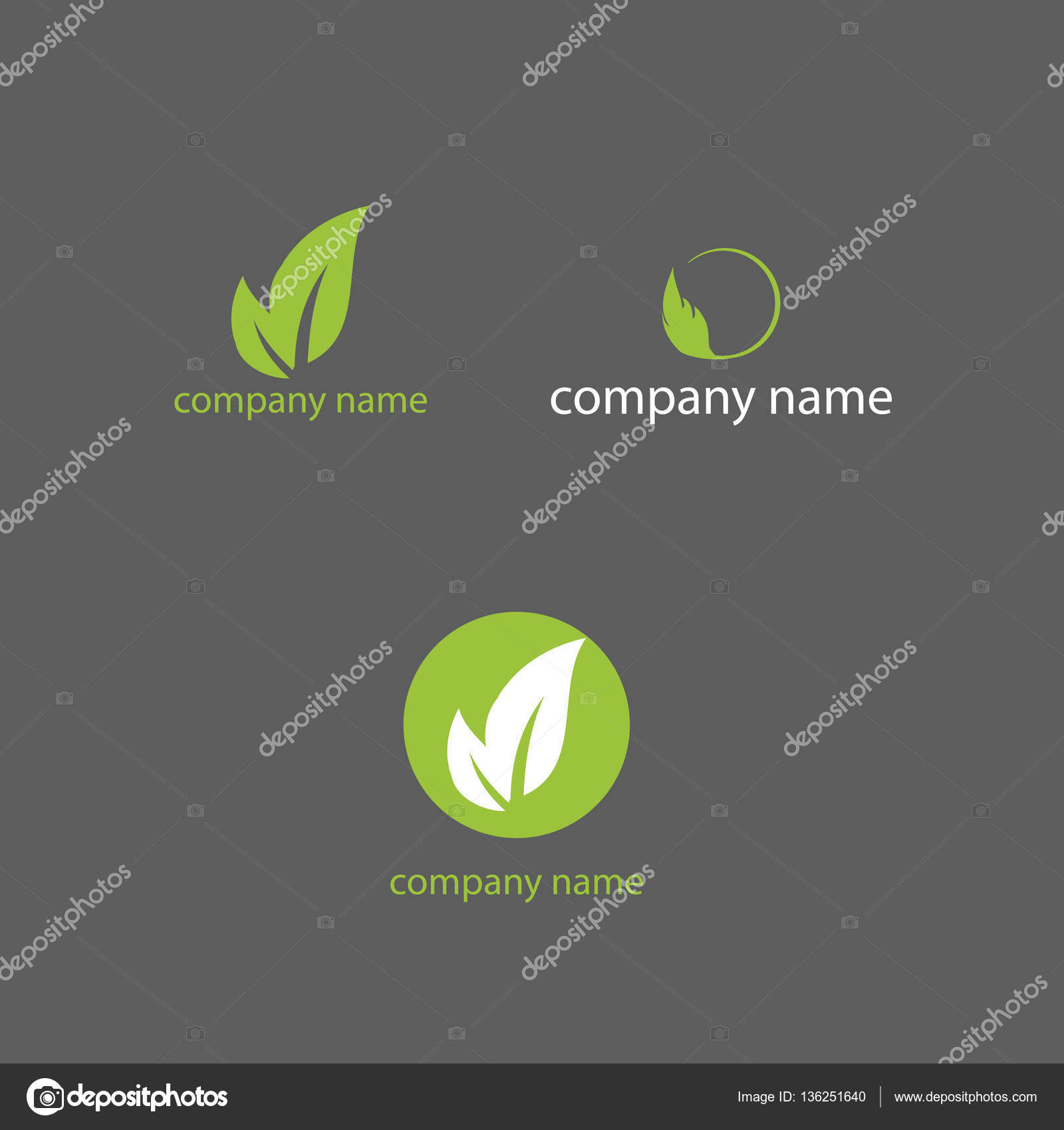 Creative eco logos with leaves Stock Vector Image by ©maxbax #136251640