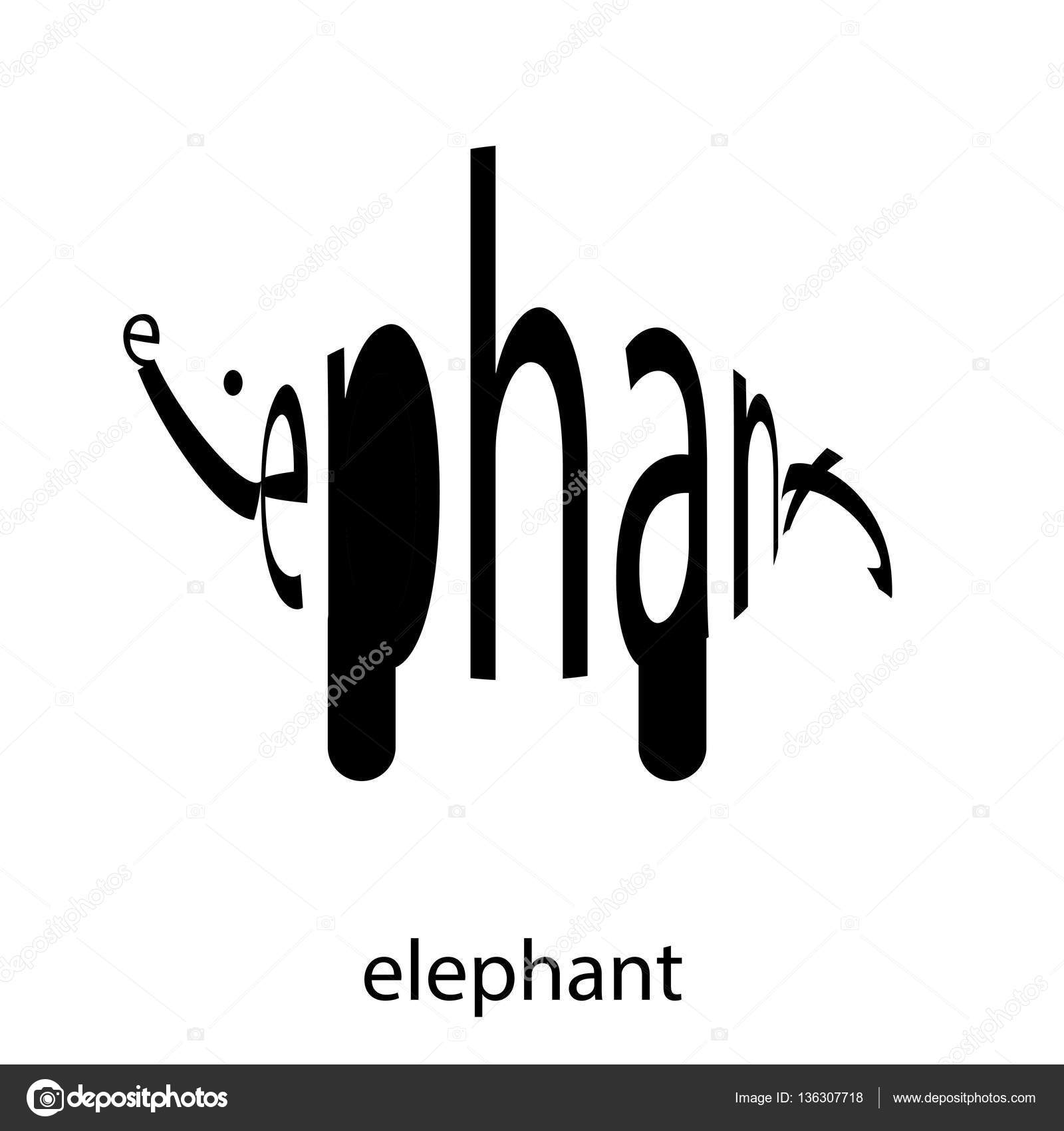 Stylistic curves lettering in form of elephant — Stock Vector © maxbax ...