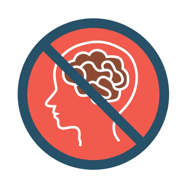 Brain Vector Icon Stop Thinking Red Prohibited Sign Stock Vector Image ...