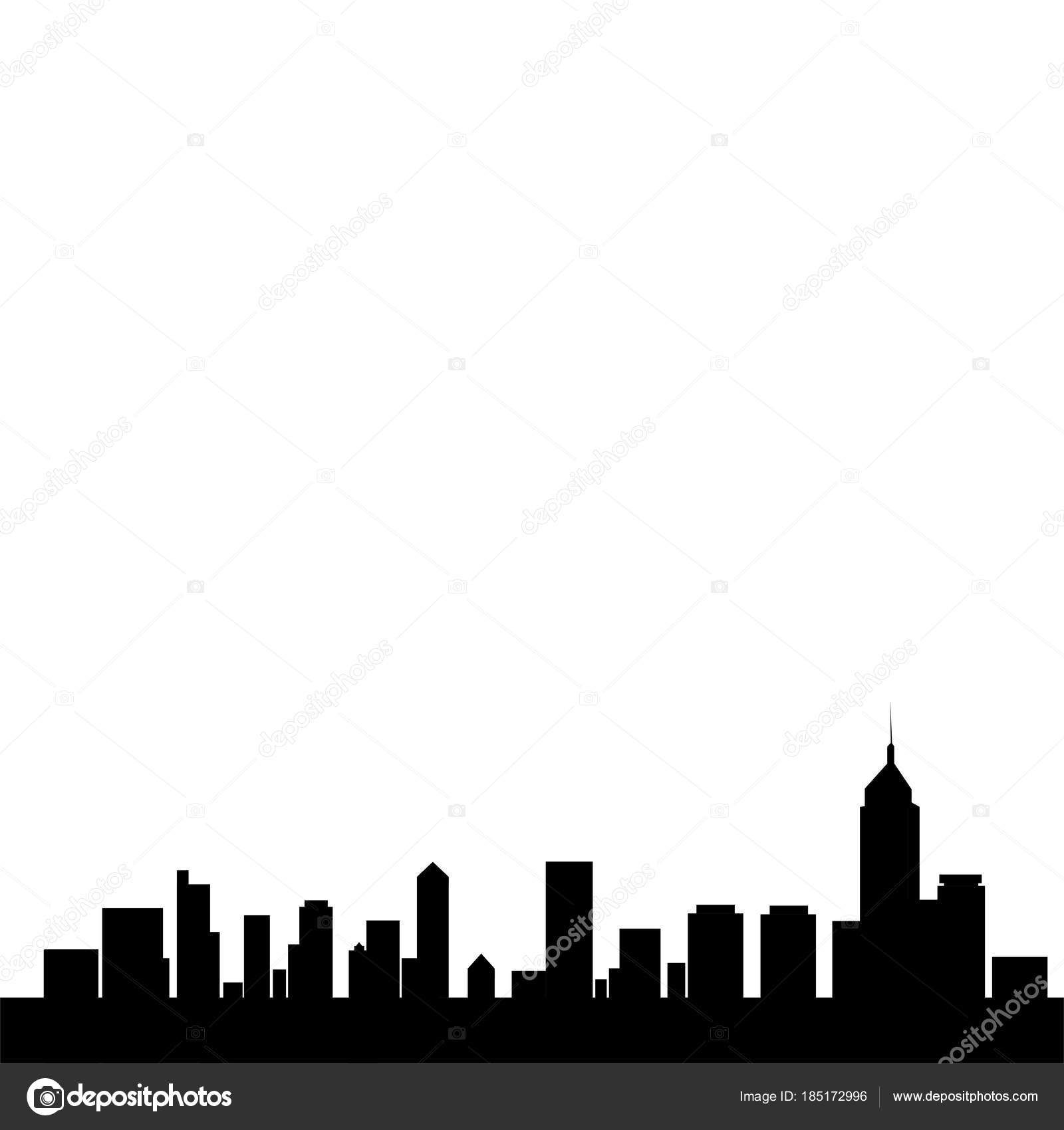City Silhouette White Background Vector Illustration Stock Vector Image ...