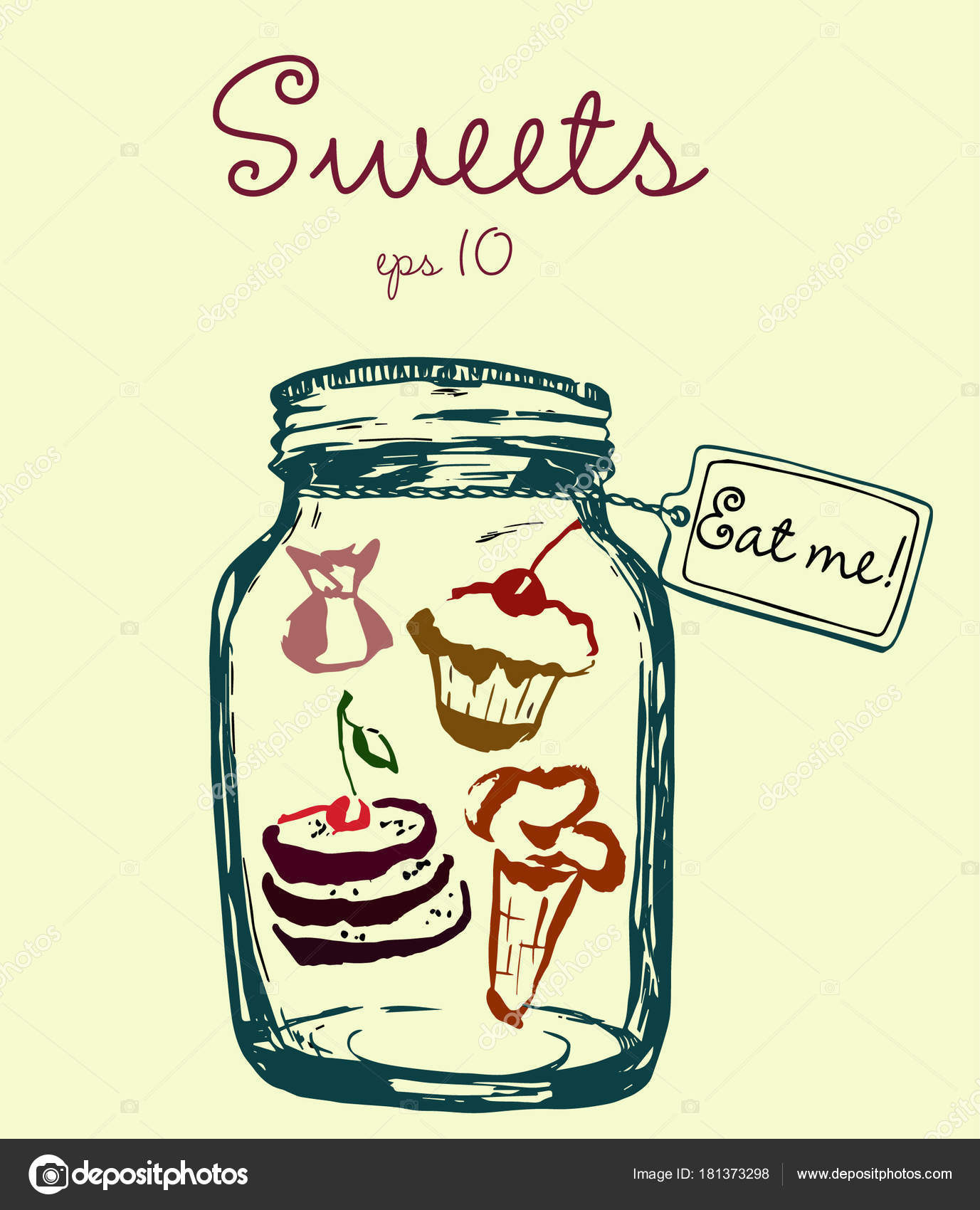 500ml Jar Of Sweets Clipart