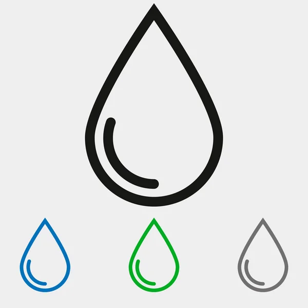 Water Drop Outline Icon Vector Illustration Modern Minimal Flat