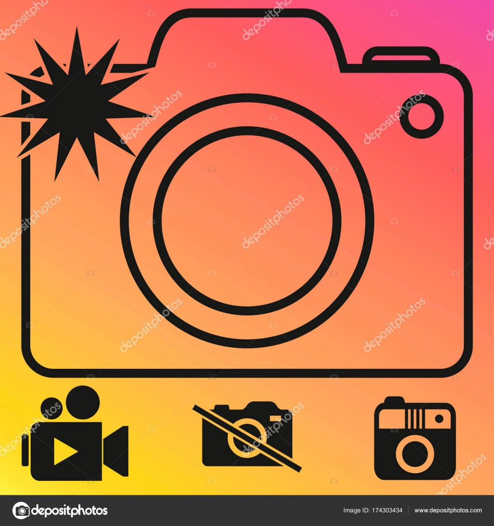 Camera flash rounded icon. Vector illustration style is flat iconic ...