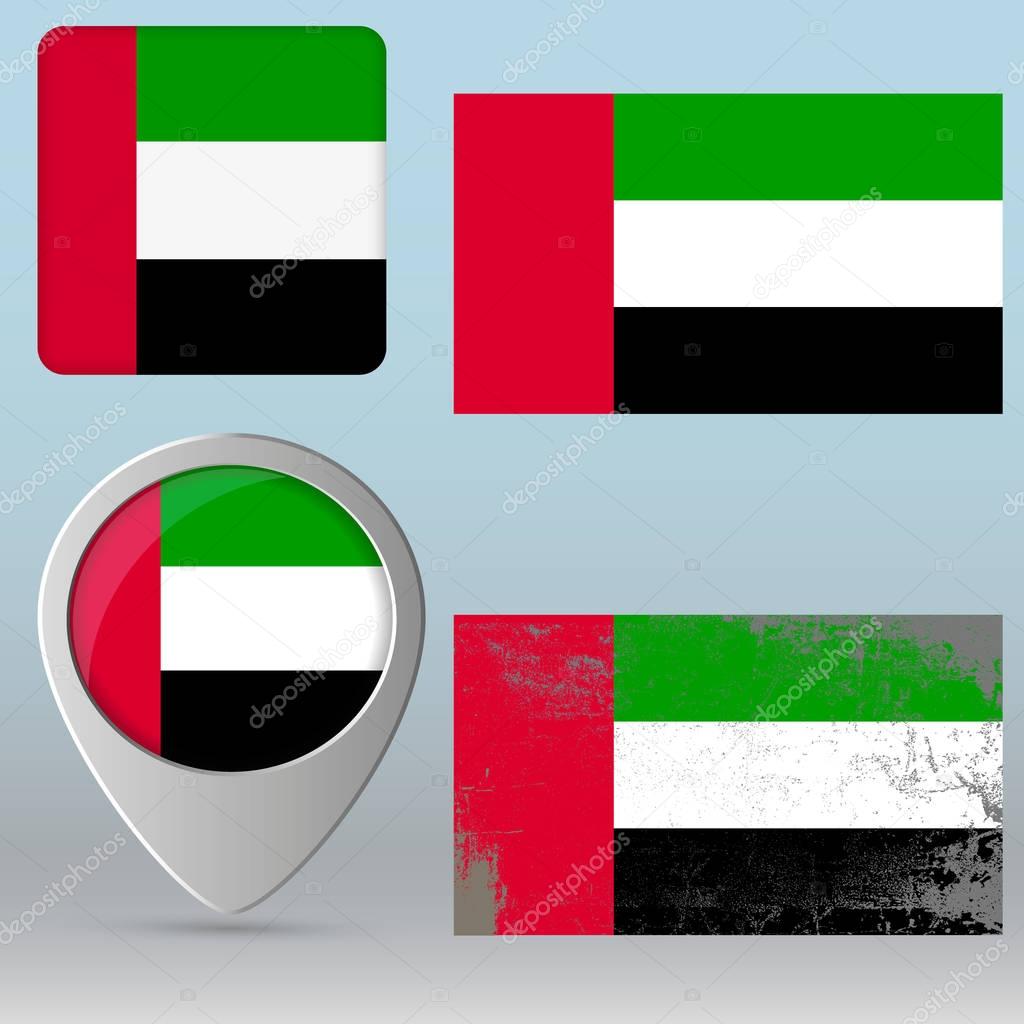 "Emiratos Árabes Unidos ", conjunto de banderas de los EAU, ilustración ...