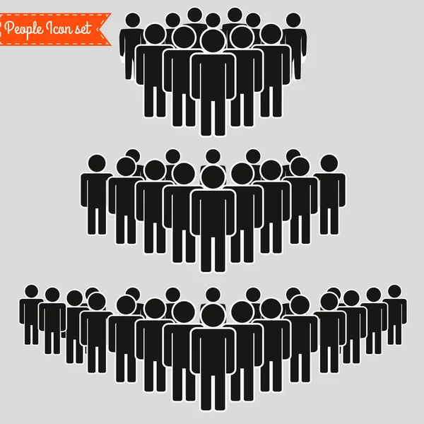 People Icon set in trendy flat style isolated on background. Crowd ...