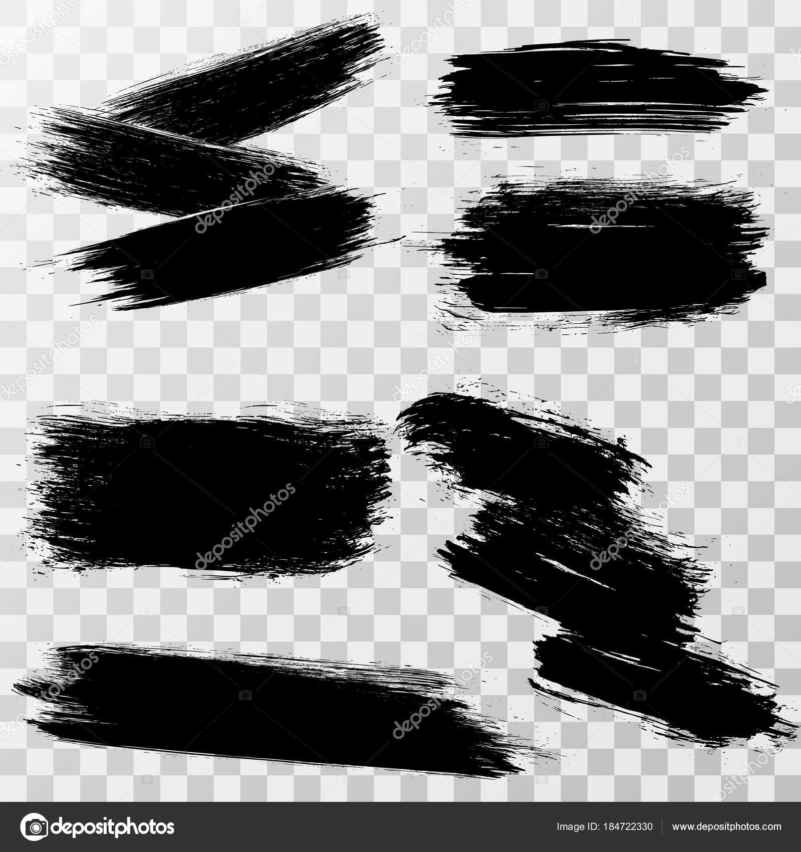 Painted grunge stripes set. Black labels, background, paint texture ...