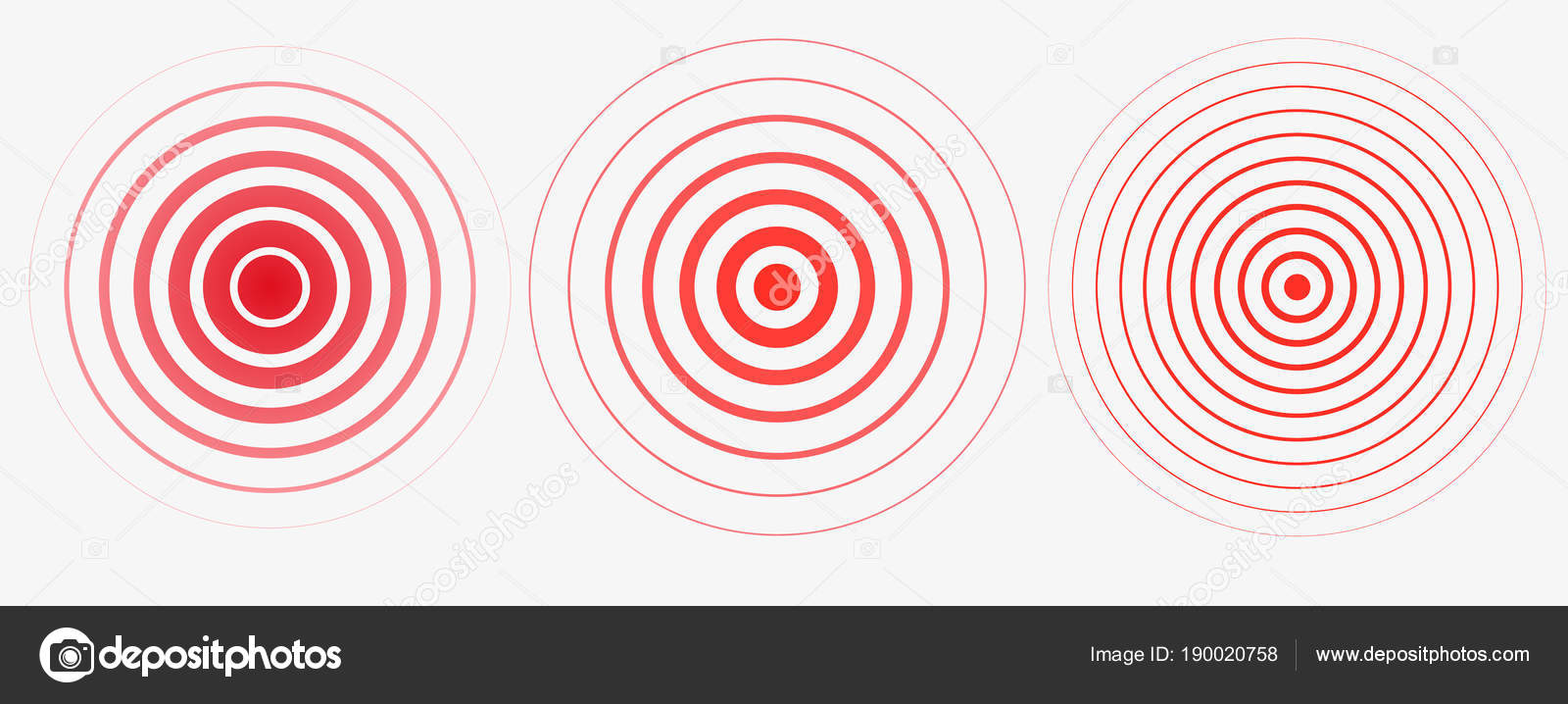 Red rings. Pain circle. Symbol of pain. Red concentric stomach pain.For ...