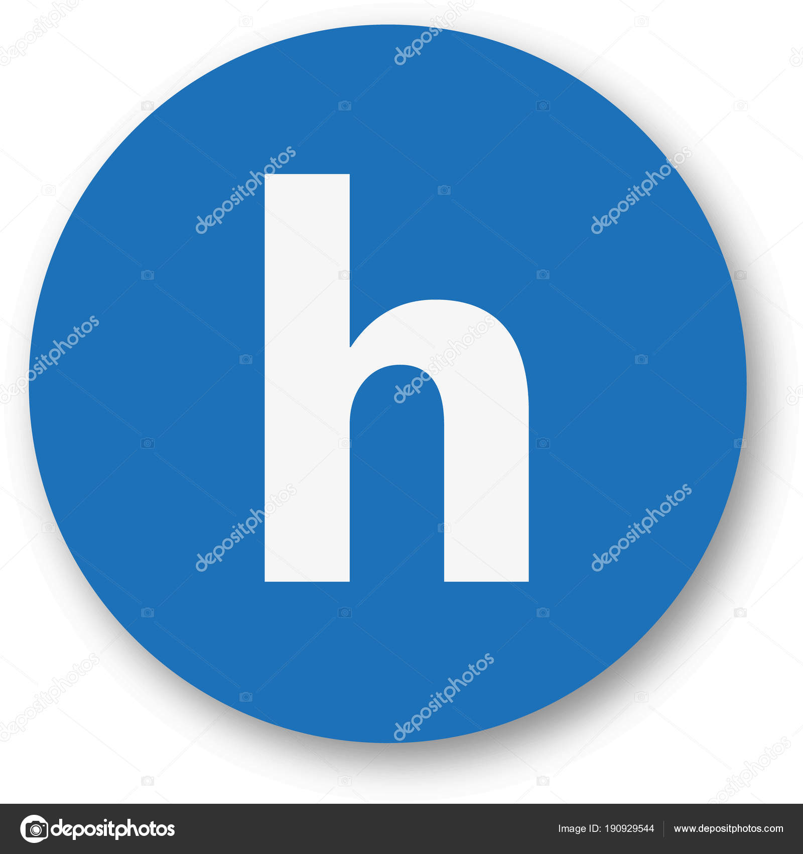 H font on blue background with shadow, vector illustration Stock Vector ...