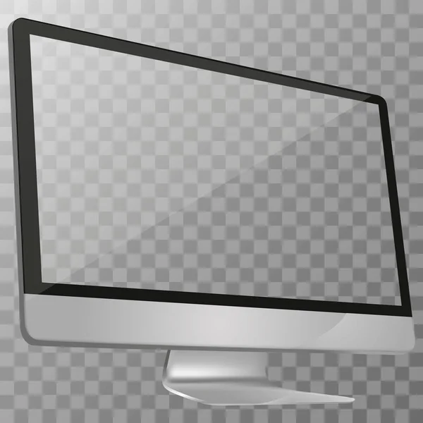 Realistic computer monitor isolated on transparent background. Vector mockup. Vector ...