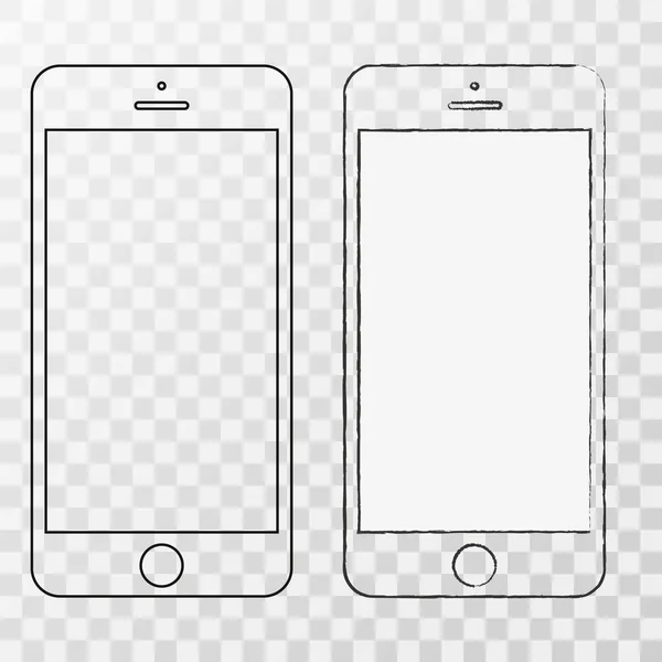 Realistic mobile phone collection in new iphone style. White and black ...