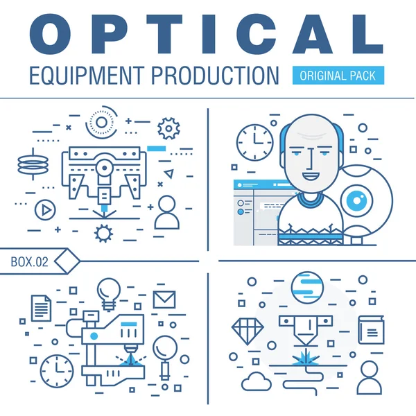 Modern optical development flat industry. Thin line laboratory m Stock ...
