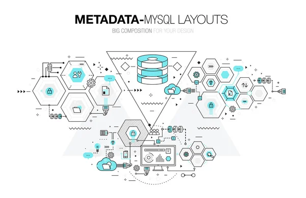 Metadata trendy modern mysql layouts thin line composition Stock Vector ...