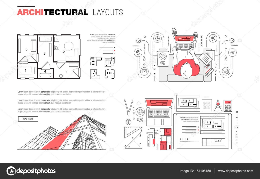 Architectural layouts in trendy polygonal line composition Stock Vector ...