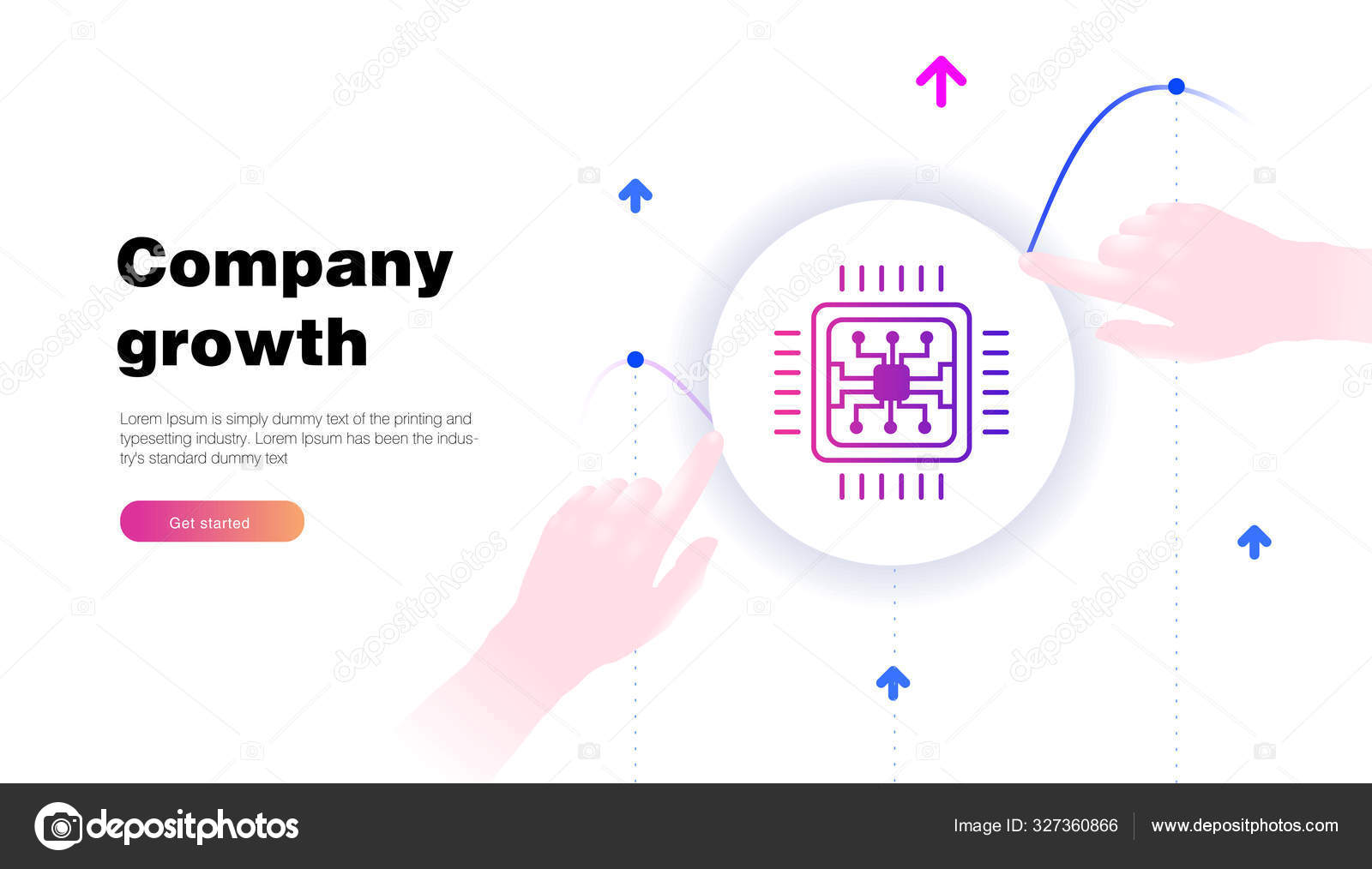 Hand Touch Future Infographics Scanning Systems Company Growth ...