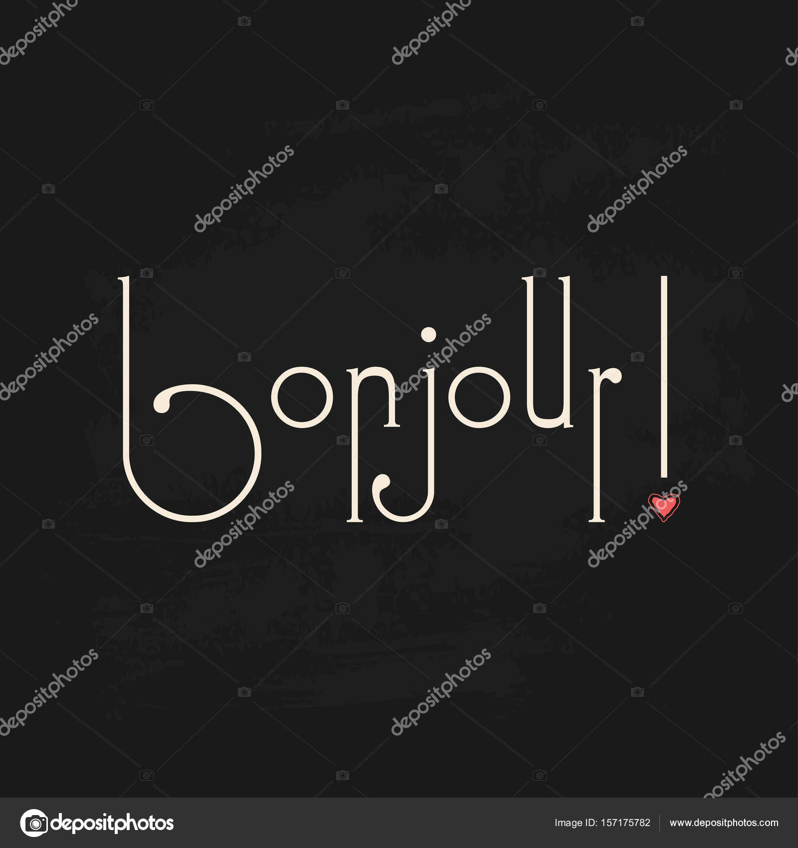 French text bonjour. Hello vector phrase on chalk board black ...