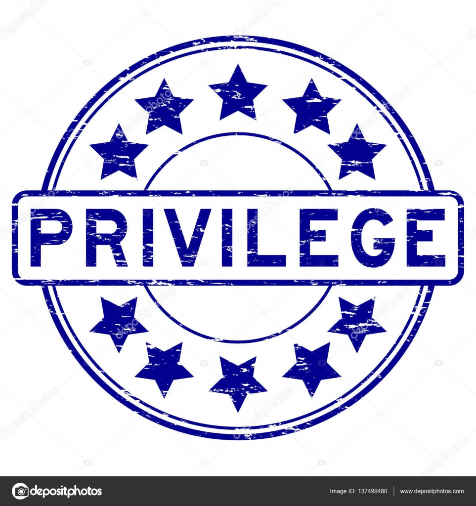 Grunge blue privilege with star icon round rubber stamp — Stock Vector ...