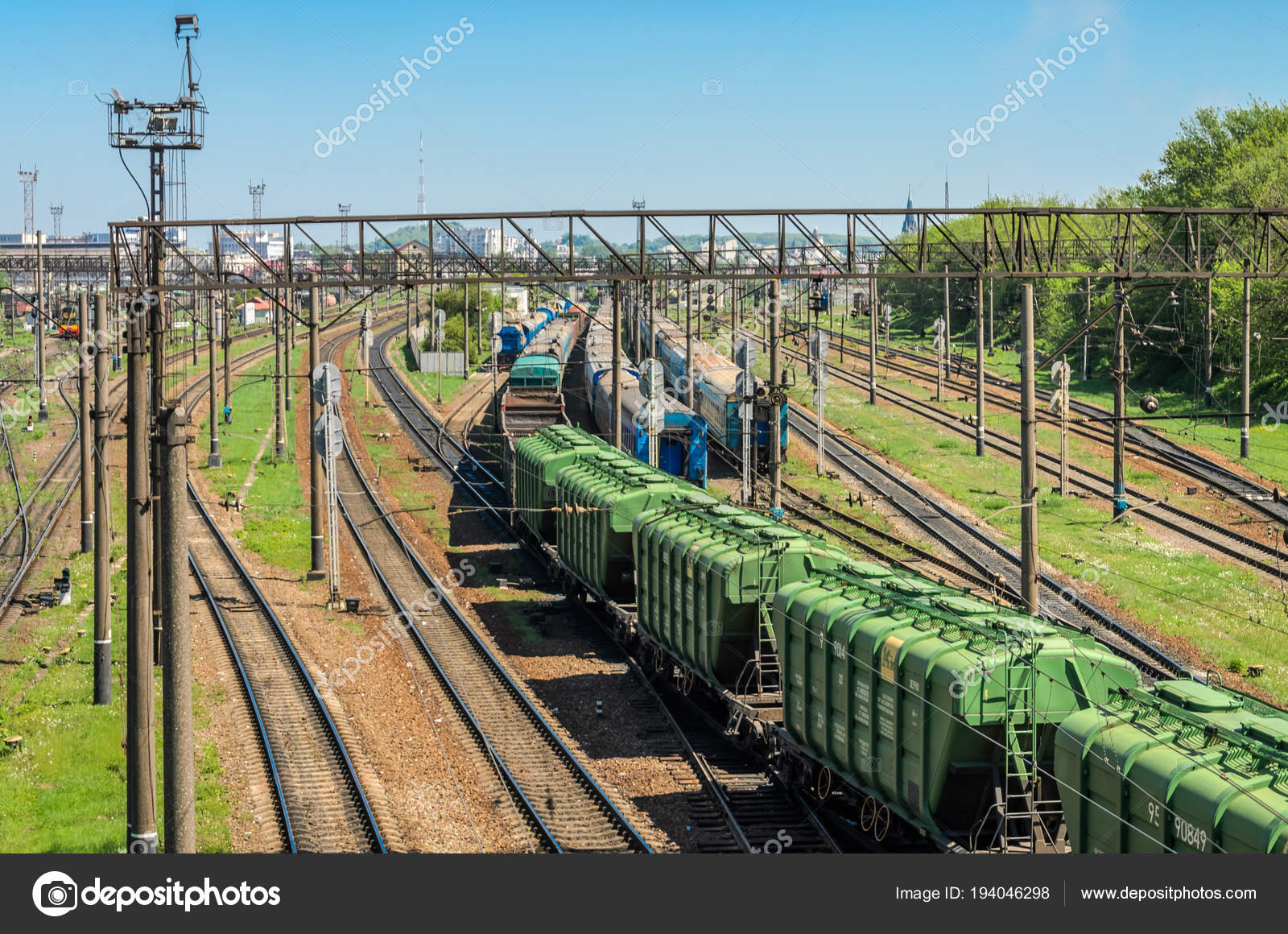 Lviv Ukraine April 2018 Railway Station Which Many Freight Trains ...