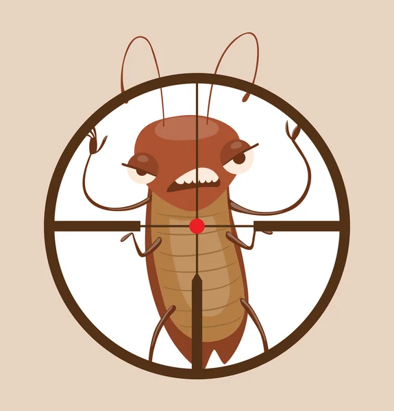 Crossed-out sign, funny brown cockroach frightening someone Stock ...