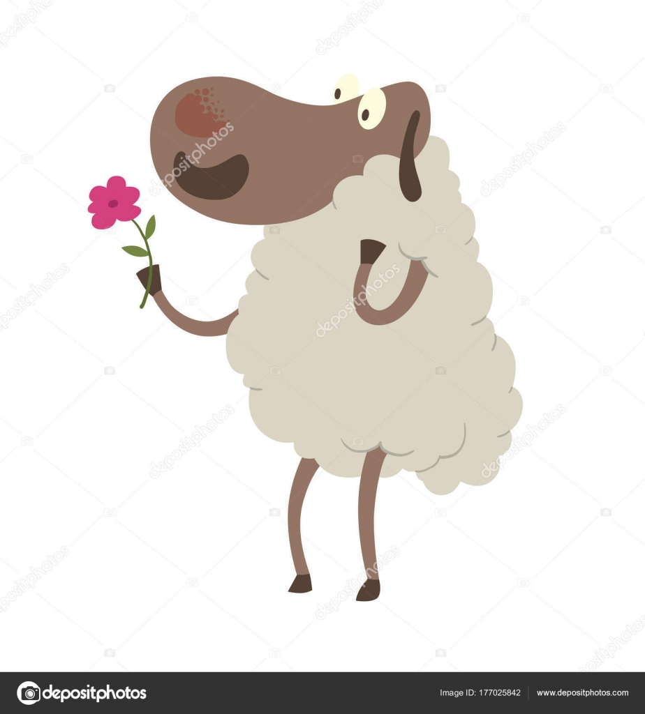 Funny sheep with pink flower Stock Illustration by ©tannilion.gmail.com ...