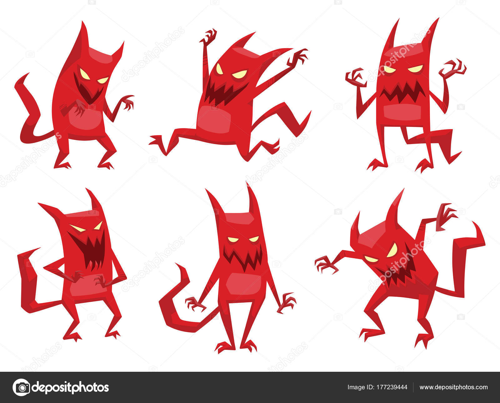 Set of funny red devils Stock Vector Image by ©tannilion.gmail.com ...