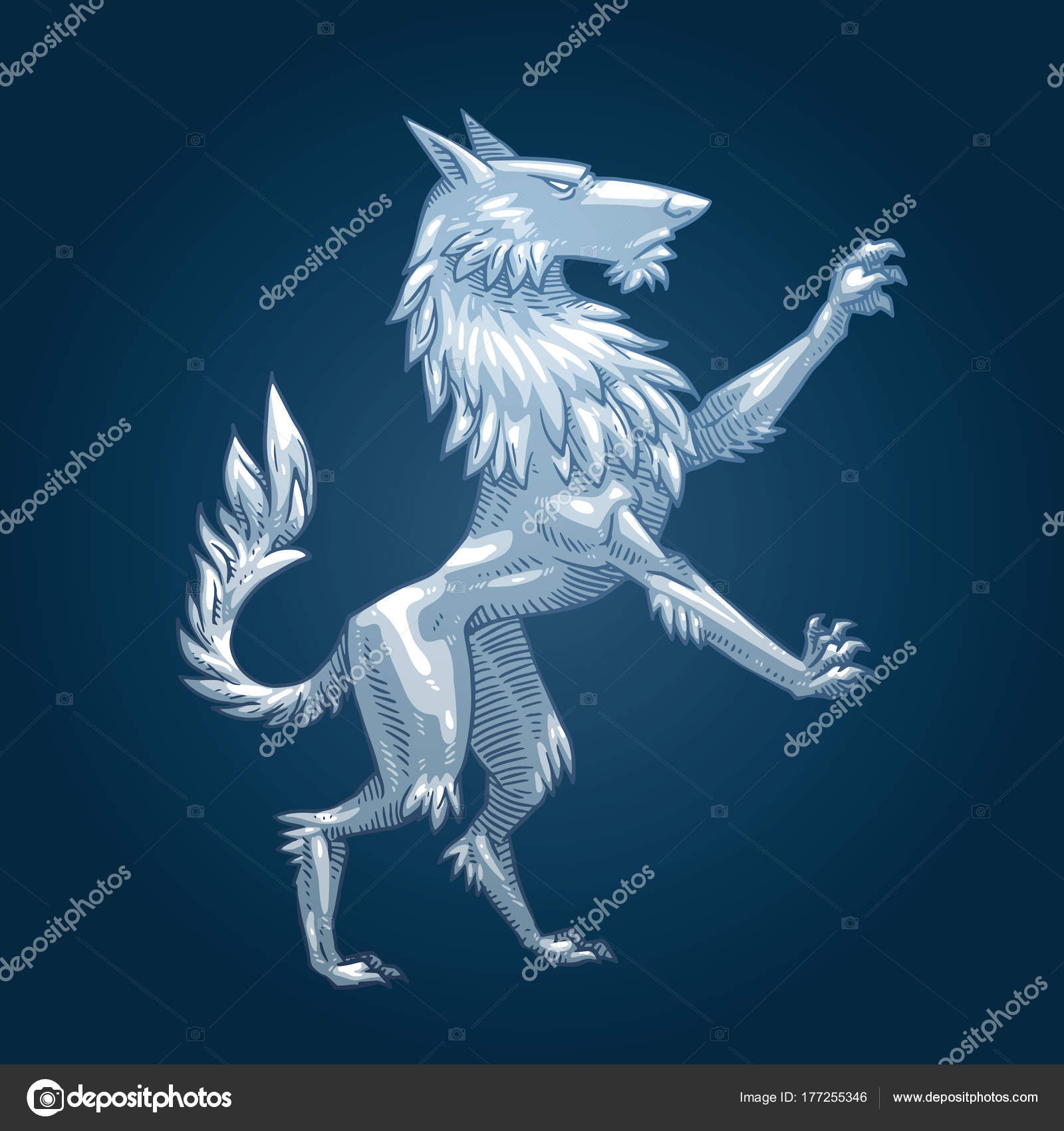 Heraldic wolf turn right, color image Stock Vector Image by ©tannilion ...
