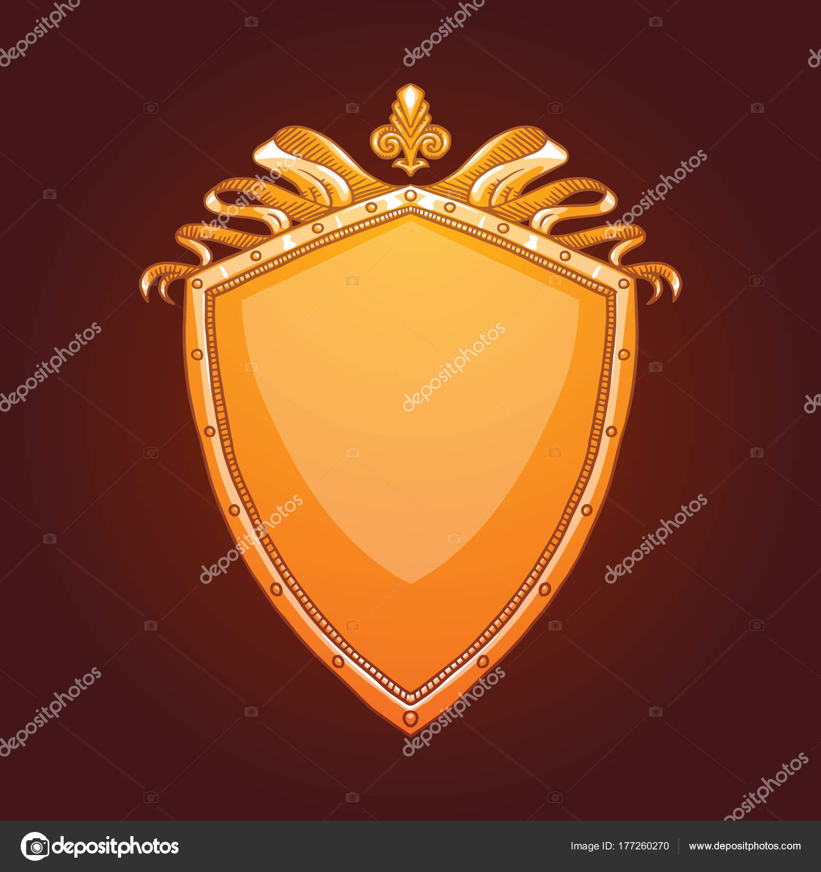 Heraldic shield with ribbons, color image Stock Vector by ©tannilion ...