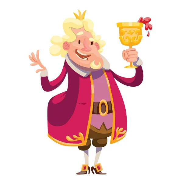 Funny big king with brown hair and beard Stock Vector Image by ...