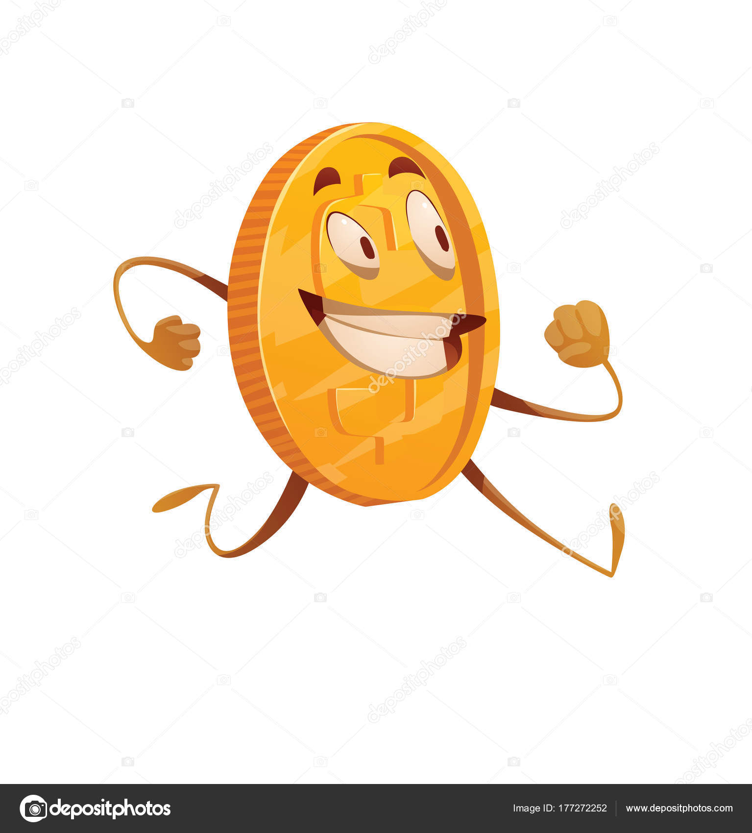 Funny golden coin running somewhere Stock Vector by ©tannilion.gmail ...