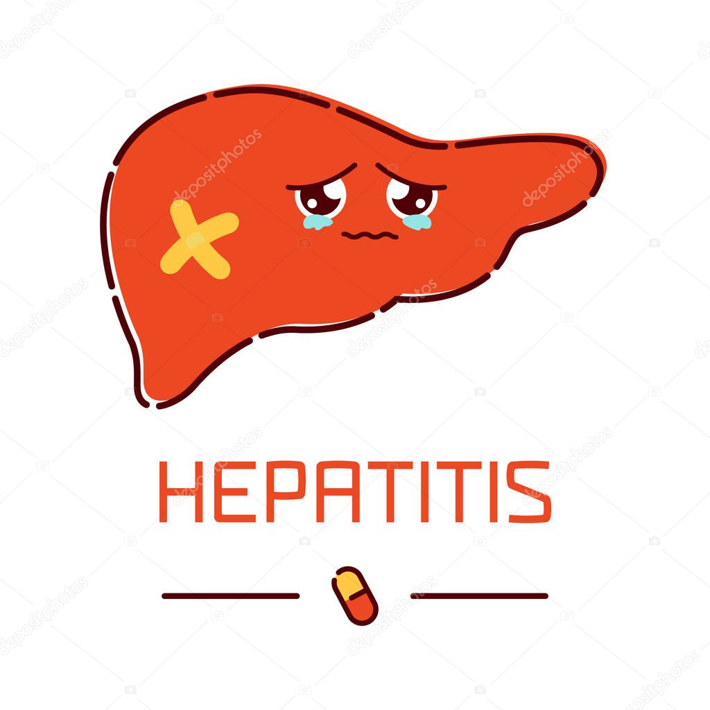 Hepatitis poster with cartoon liver — Stock Vector © Naumas #129991494