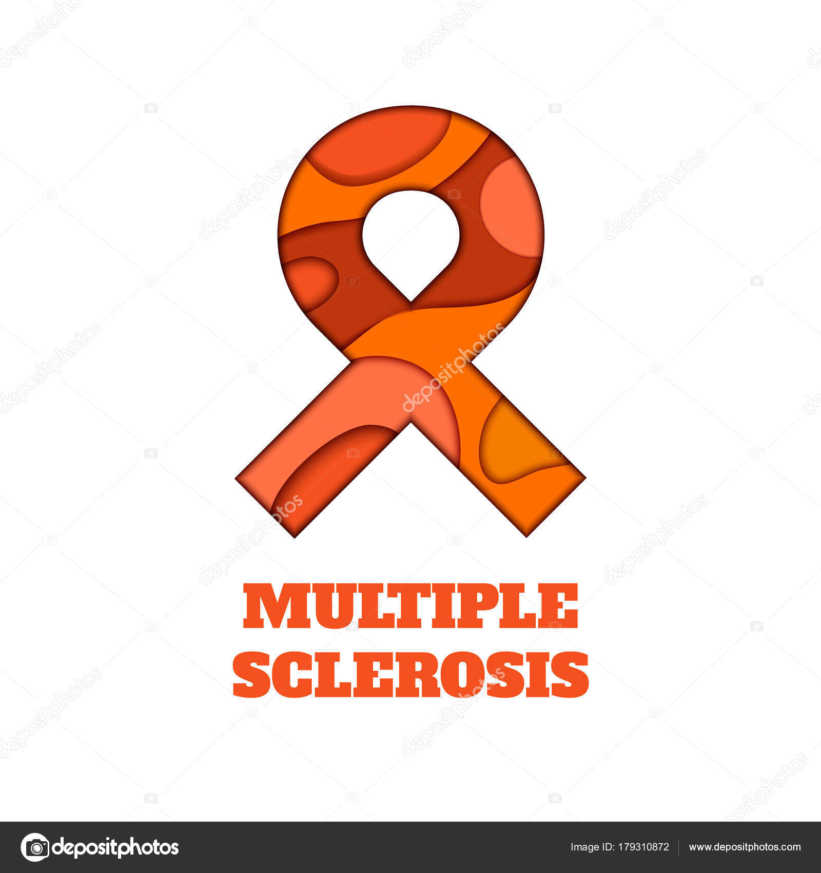Multiple sclerosis awareness papercut ribbon Stock Vector Image by ...