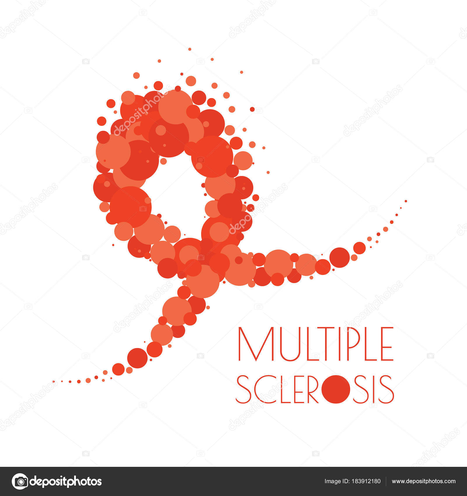 Multiple sclerosis dotted ribbon Stock Vector Image by ©Naumas #183912180