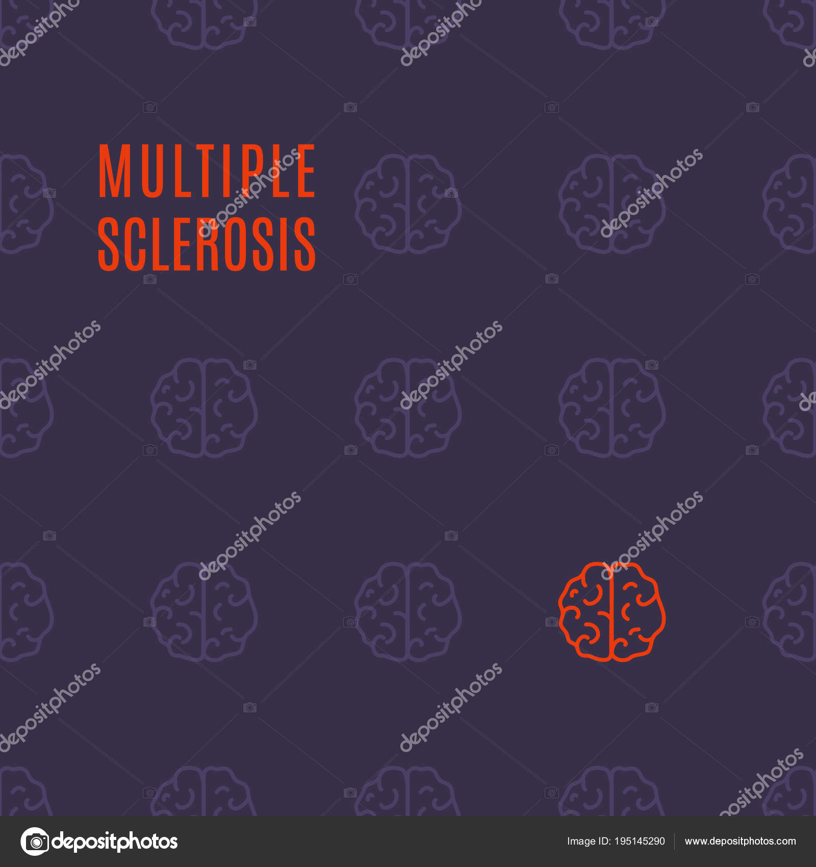Multiple sclerosis brain poster Stock Vector Image by ©Naumas #195145290