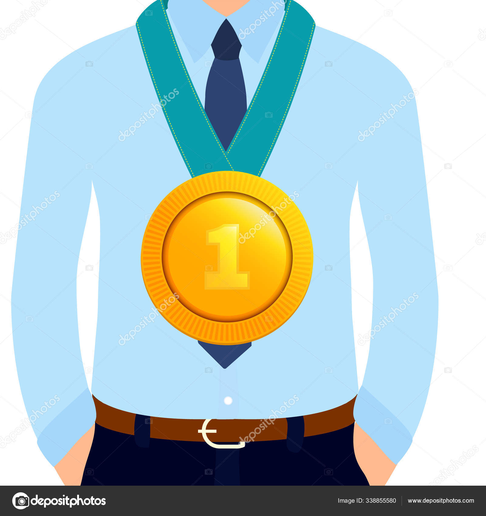 Mejor reconocimiento de empleados premio medalla de oro cartel Vector ...