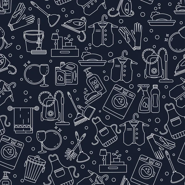 House cleaning seamless vector pattern. — Stock Vector © trihubova ...
