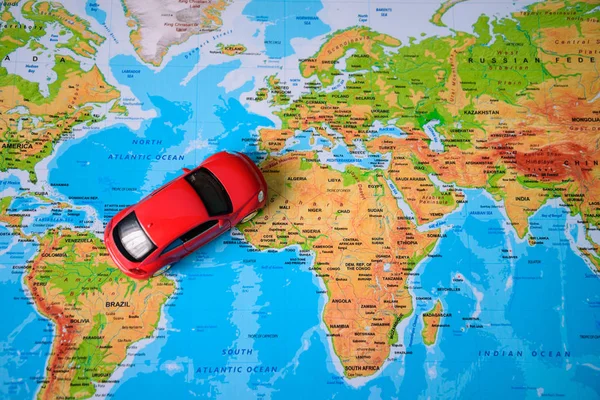 Toy car on the map — Stock Photo © Vera_Petrunina #144258939