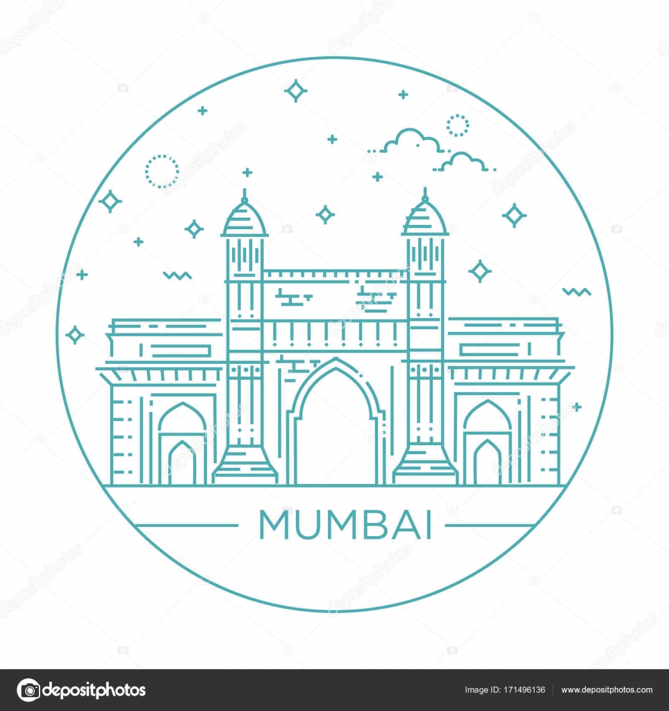 Gate way of India Mumbai Illustration Stock Vector by ©tettygreen 171496136