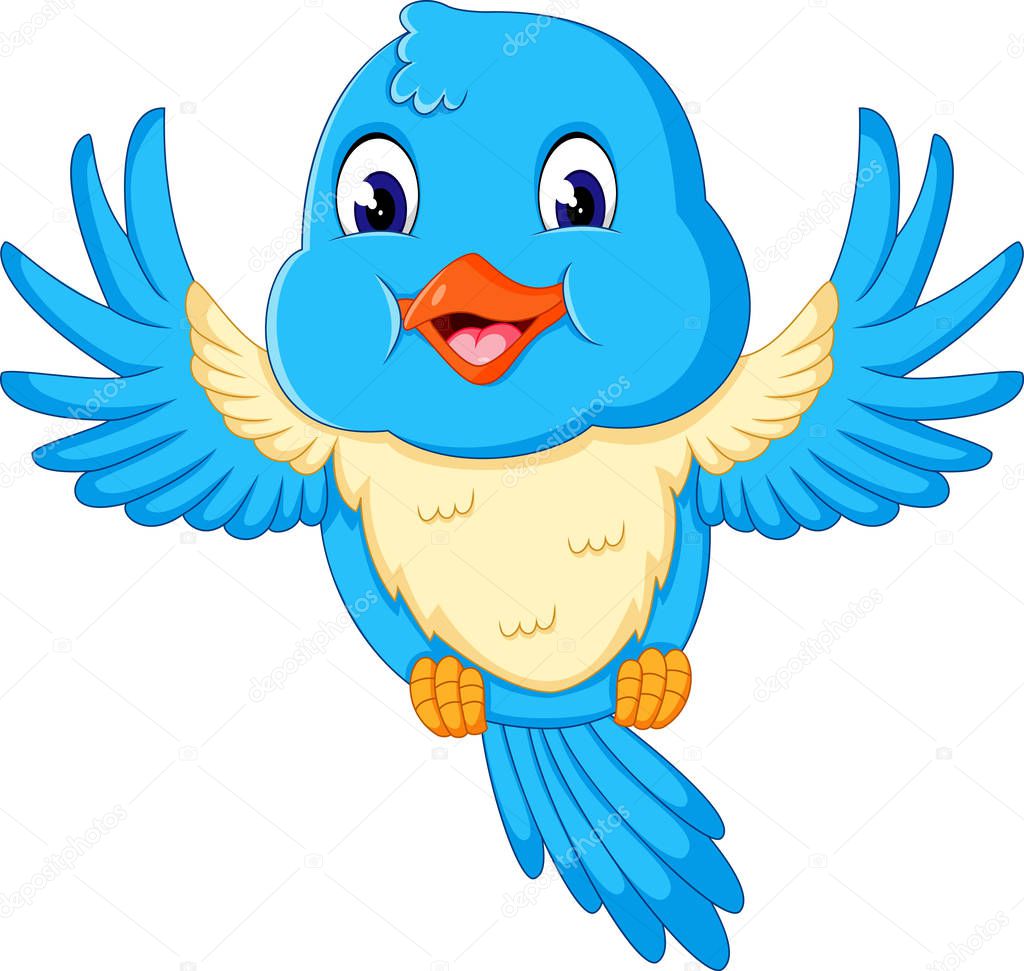 Ilustración de ave voladora feliz vector, gráfico vectorial ...