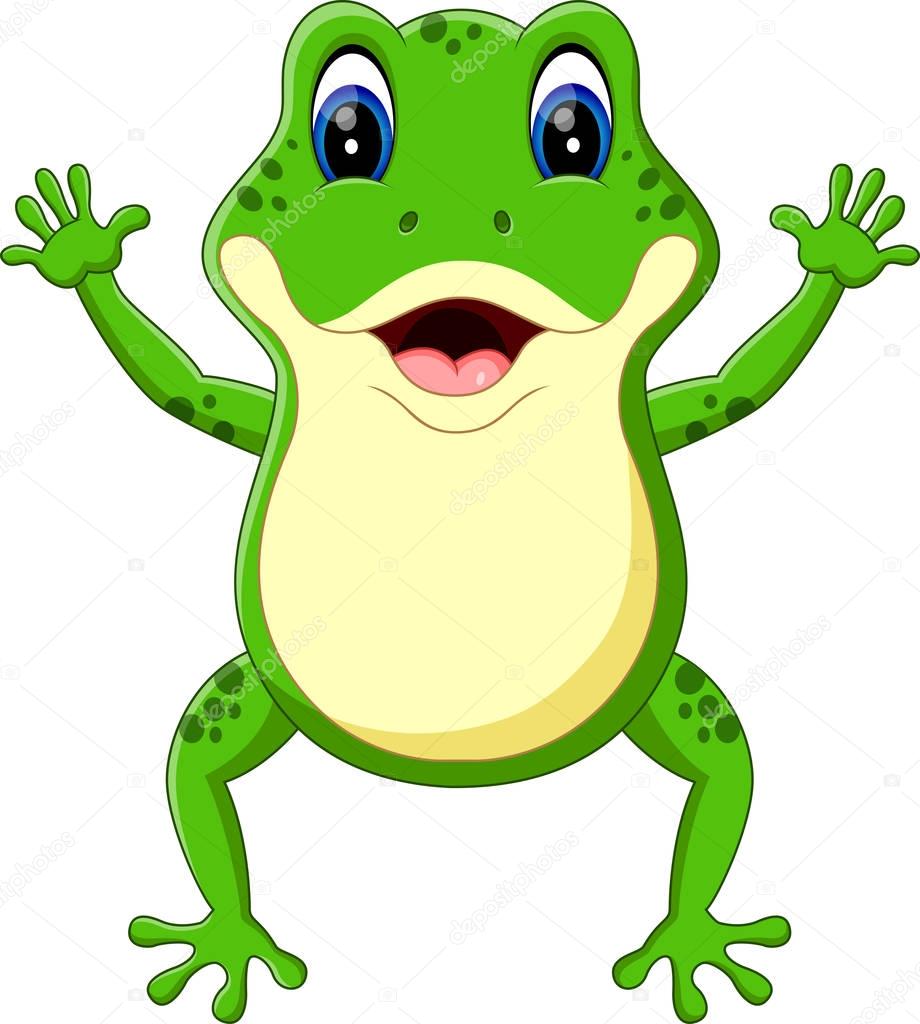 Ilustración de Lindo dibujo animado de rana Vector de stock por ...