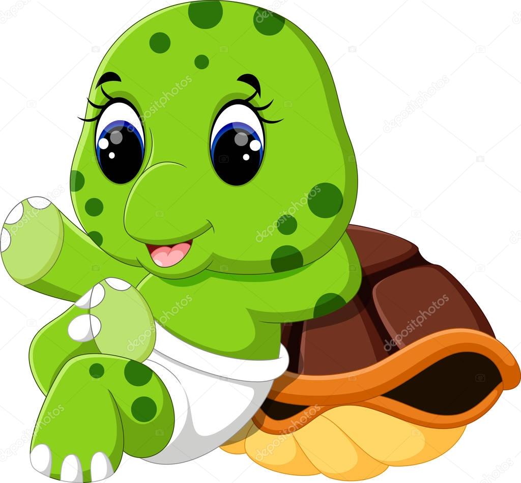 Illustration der niedlichen Schildkröte Cartoon Stock-Vektorgrafik von ...