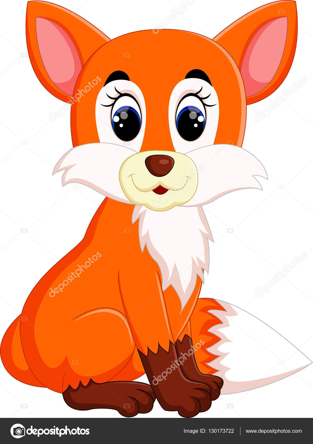 Niedlicher Fuchs-Cartoon - Vektorgrafik: lizenzfreie Grafiken ...