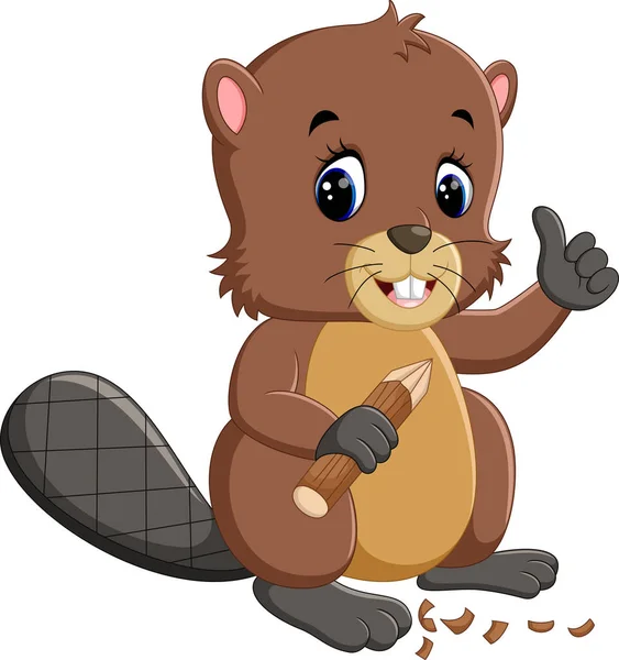 Beaver cartoon waving hand — Stock Vector © tigatelu #32225541